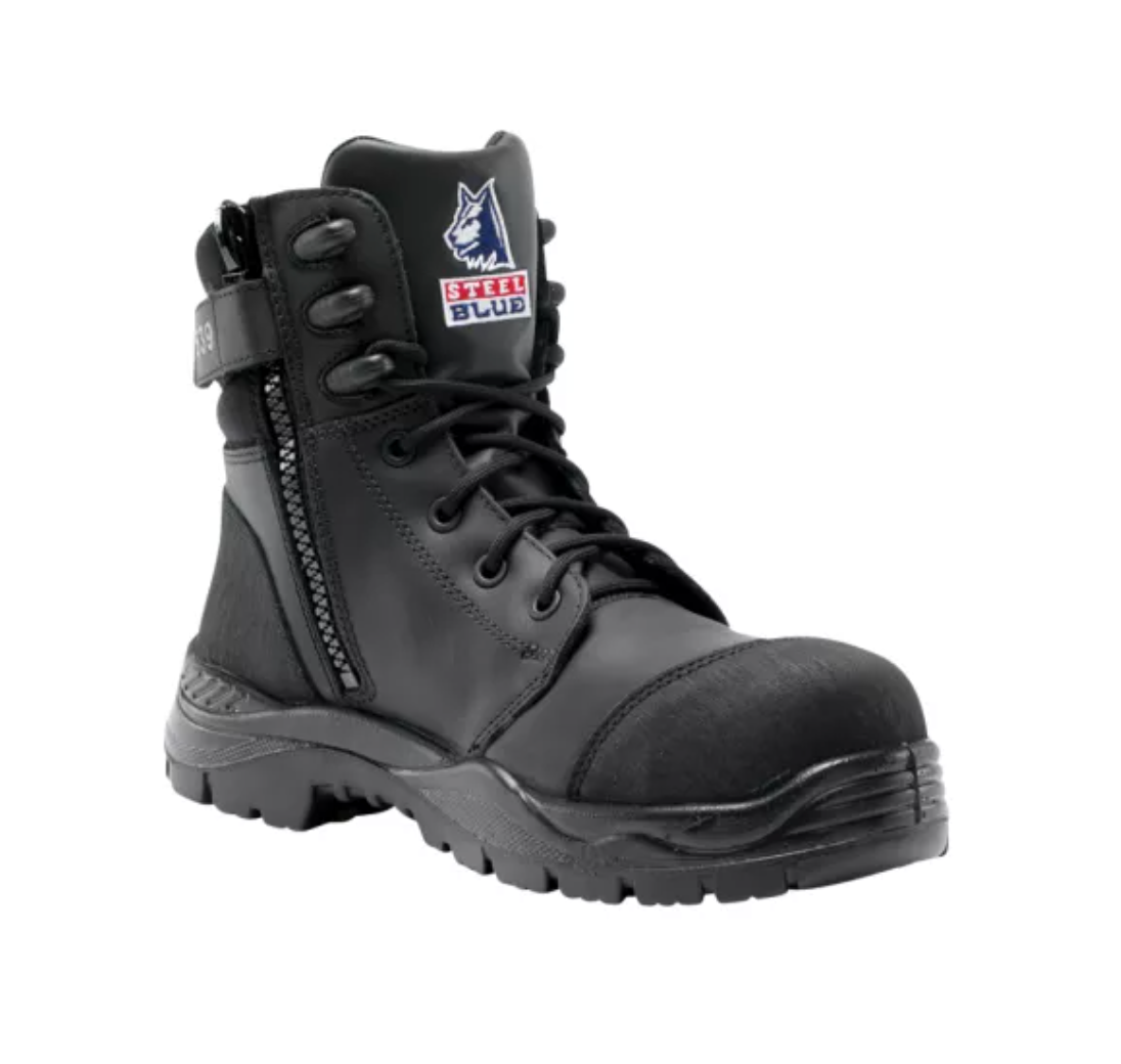 Steel Blue Torquay Nitrile Zip + Lace Safety Boot - 627539 – Workboot ...